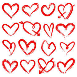 Distressed hearts set Royalty Free Vector Image