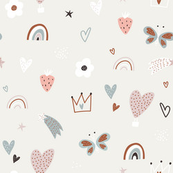 Childish seamless pattern with hand drawn space Vector Image