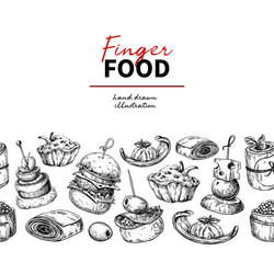 Finger food seamless pattern food Royalty Free Vector Image