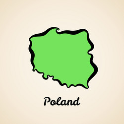 Poland - stylized outline map Royalty Free Vector Image