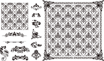 Set of decorative seamless ornamental border Vector Image