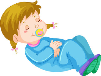 Girl toddler with pacifier napping Royalty Free Vector Image
