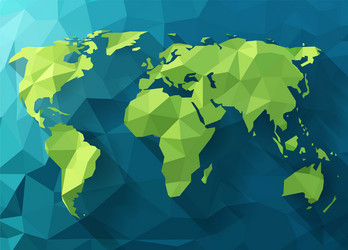 Colored world map triangle design Royalty Free Vector Image