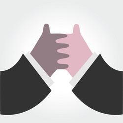 Two hands together icon on white Royalty Free Vector Image