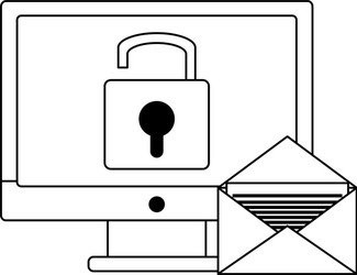 Security system technology black and white Vector Image