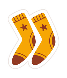 Winter socks sticker Royalty Free Vector Image