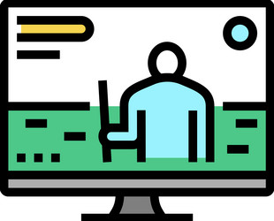 Racing simulator cockpit color icon Royalty Free Vector