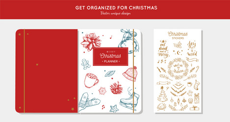 Sticky note collection for christmas Royalty Free Vector