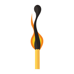 Burning match animation and flame ignite wooden Vector Image