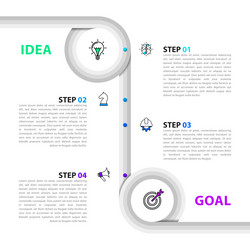 Infographic template emoticon with 4 steps Vector Image