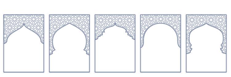 Line islamic windows mosque doors Royalty Free Vector Image
