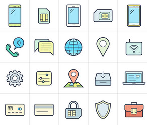 Mobile network operator icons Royalty Free Vector Image