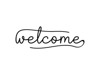 Welcome black text lettering hand drawn Royalty Free Vector