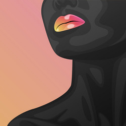 Lower woman face and fingers Royalty Free Vector Image