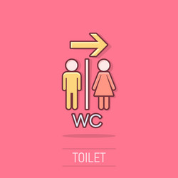 Cartoon wc toilet icon in comic style men Vector Image