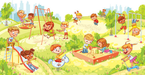 Children at Playground Royalty Free Vector Image