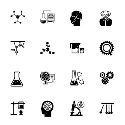Exact science icon set Royalty Free Vector Image