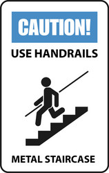 Use handrails to avoid a fall - caution Royalty Free Vector
