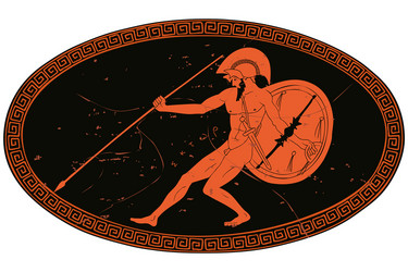 Ancient greek warrior Royalty Free Vector Image