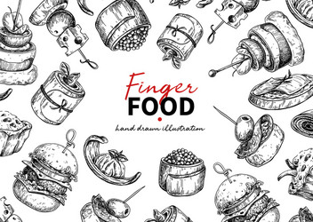 Finger food seamless pattern food Royalty Free Vector Image