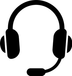 Headset support icon simple office service Vector Image