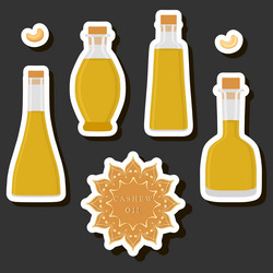 On theme big set different types liquid oil Vector Image