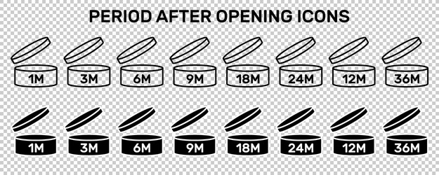 6m icon period after opening sign jar Royalty Free Vector