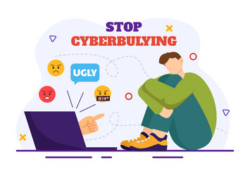 Stop cyberbullying of haters online with bullying Vector Image