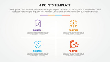 4 points stage list template infographic concept Vector Image