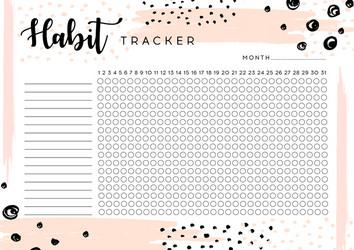 Calendar mood and habit tracker grid 2023 year Vector Image