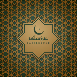 Islamic pattern dark green background Royalty Free Vector
