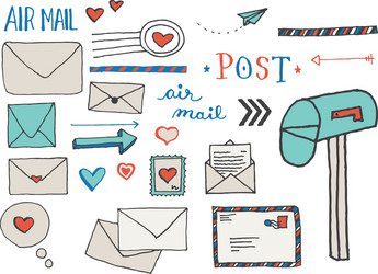 London city doodles elements collection hand Vector Image