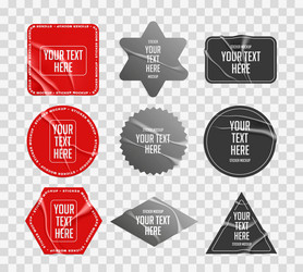 Wrinkled stickers labels set Royalty Free Vector Image