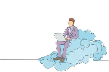 Decisive businessman break chain free from credit Vector Image