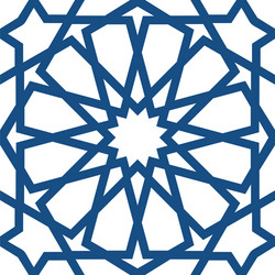 Blue islamic pattern seamless arabic geometric Vector Image