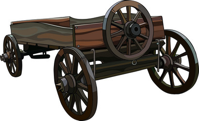 Cartoon courtyard with rustic wooden buildings Vector Image