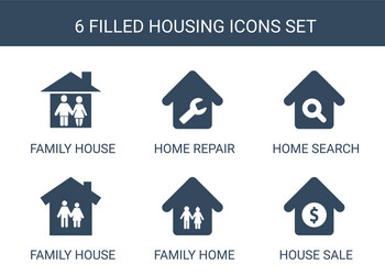 5 housing icons Royalty Free Vector Image - VectorStock