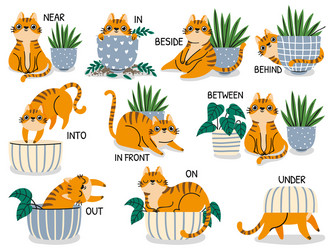 English prepositions place visual aid Royalty Free Vector