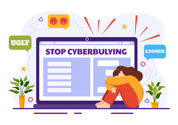Stop cyberbullying of haters online with bullying Vector Image