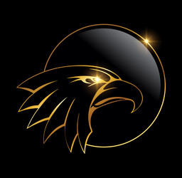 Golden eagle head logo sign Royalty Free Vector Image