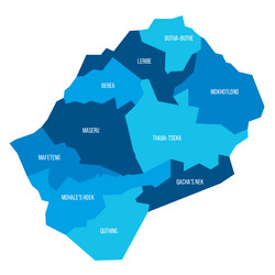 Lesotho political map of administrative divisions Vector Image