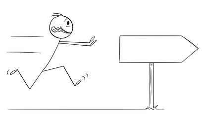 Person eager for education cartoon stick figure Vector Image