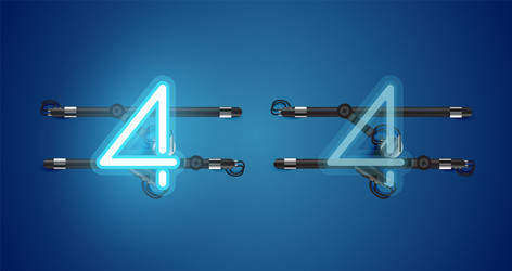 Number Four Symbol Neon Sign Vector Images (over 160)