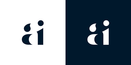 Initial letters ai monogram logo design bundle Vector Image