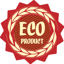 Hexagonal eco product label with ears Royalty Free Vector