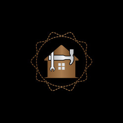 House fix design home repair logo Royalty Free Vector Image