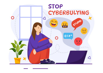 Stop cyberbullying of haters online with bullying Vector Image