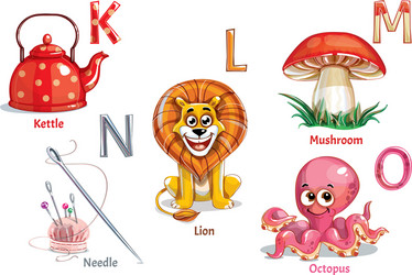 Animal abc letter k is for kissing kangaroo Vector Image