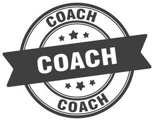Coach stamp label on transparent background Vector Image