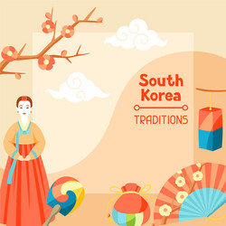 South korea banner design korean traditional Vector Image